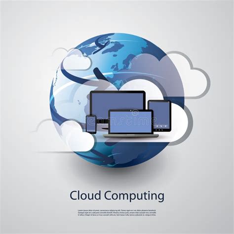Set Of Flat Line Design Web Banners For Cloud Computing Services And
