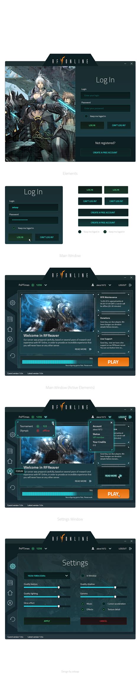 RFOnline Game Launcher On Behance