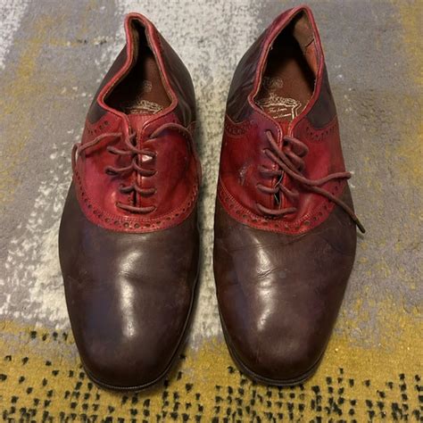 See Pictures Shoes Vintage Red And Brown Twotone Oxford Shoes With