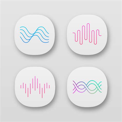 Sound Waves App Icons Set Uiux User Interface Audio Waves Sound