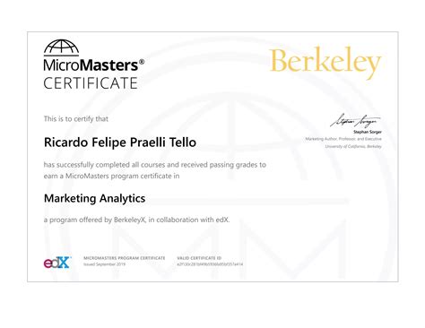 Micromasters In Marketing Analytics Certificate Ppt