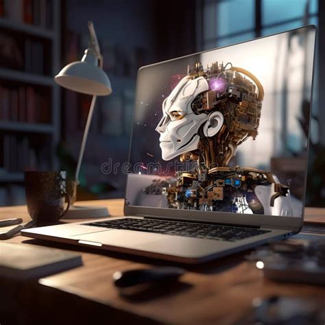 Artificial Intelligence In A Laptop Stock Illustration Illustration