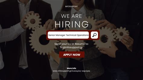 We Are Hiring Senior Manager Technical Operations