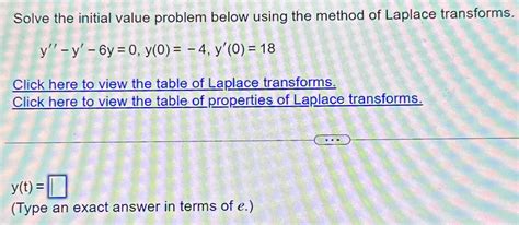 Solved Solve The Initial Value Problem Below Using The