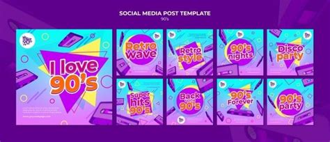 Plantilla De Diseño De Publicación De Redes Sociales De Insta Retro De