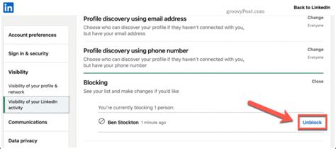 how to block someone on linkedin
