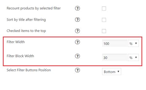 how to create horizontal product filter woobewoo