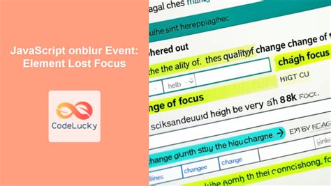 Javascript Onblur Event Element Lost Focus Codelucky