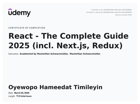 Udemy Onlinecourse Learningjourney Codingjourney Frontenddeveloper Hameedat Oyewopo