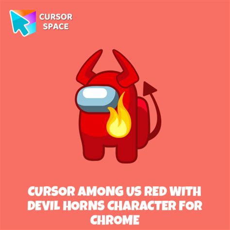 Cursor Cursor Among Us Red With Devil Horns Character For Chrome For Chrome Cursor Space