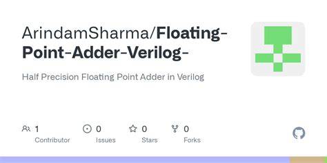 GitHub ArindamSharma Floating Point Adder Verilog Half Precision Floating Point Adder In Verilog