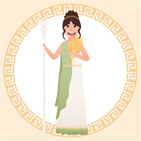 Greece Goddess Of Harvest And Grain Demeter Cute Girl In Ancient