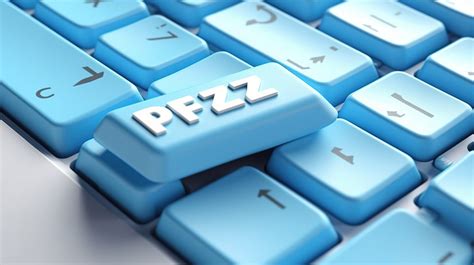 Closeup 3d Rendered Extreme Of Blue Pizza Key On White Pc Keyboard