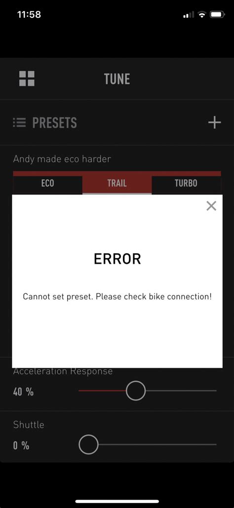 Cannot Set Preset Error EMTB Forums