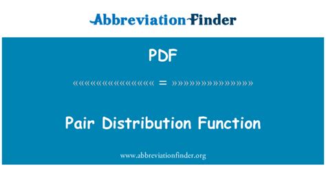 PDF 代表 对分布函数 Pair Distribution Function