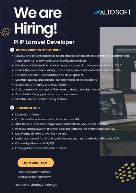 Alto Soft Sdn Bhd On Linkedin Hiring Laravel Laraveldeveloper