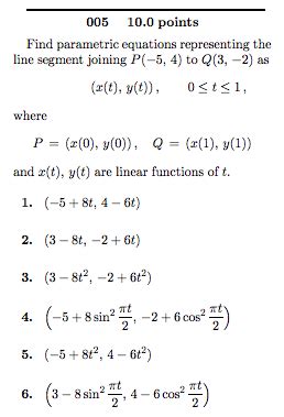 Solved Find Parametric Equations Representing The Line Chegg