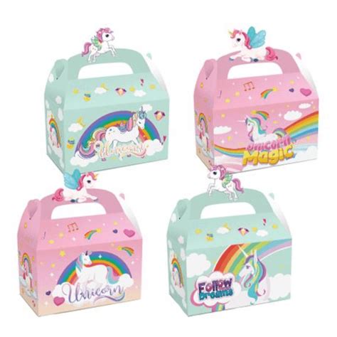 Party Favor Boxes Unicorn Rainbow Theme 12 Boxes Party Palace