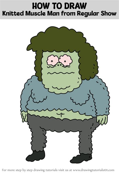 How To Draw Knitted Muscle Man From Regular Show Regular Show Step By