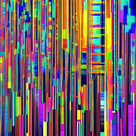 A Glitch Art Inspired Digital Texture With Pixelated Distortions And