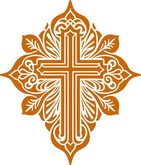 Decorative Cross With A Symmetrical Pattern Reminiscent Of Traditional