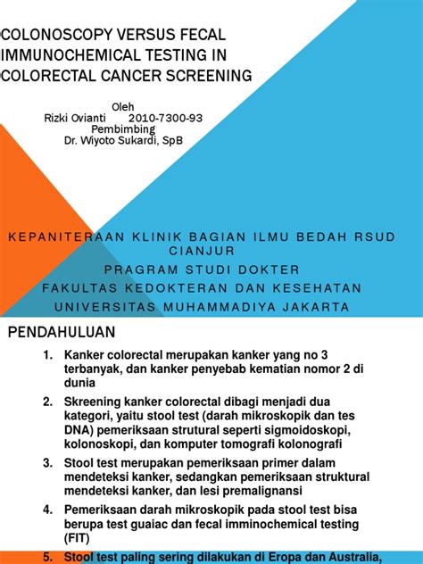 Pdf Colonoscopy Vs Fecal Immunochemical Testing In Colorectal Cancer Screening Dokumentips