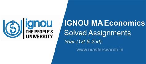 IGNOU MA Economics Solved Assignments MasterSearch In
