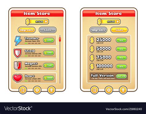 Game User Interface Templates Royalty Free Vector Image Game User Interface Templates Royalty Free Vector Image