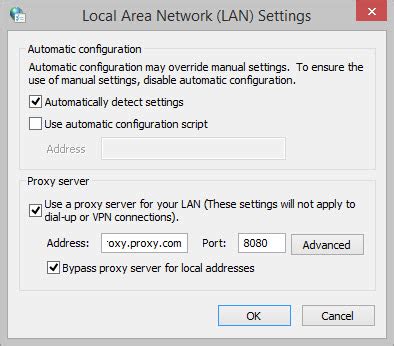 Configure Internet Explorer Proxy Settings In Windows