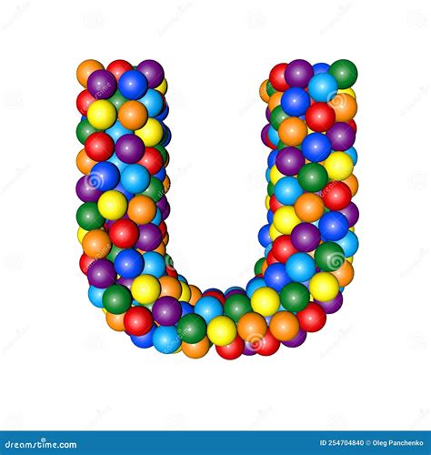 Symbol From Balls Of Rainbow Colors Letter U Stock Vector