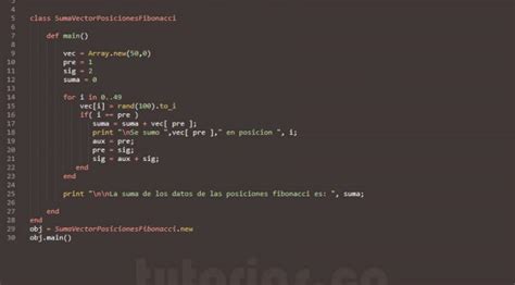 POO Ruby Suma Vector Posiciones Fibonacci Tutorias Co