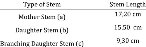 Measurement Results Of Plant Stem Length Download Scientific Diagram