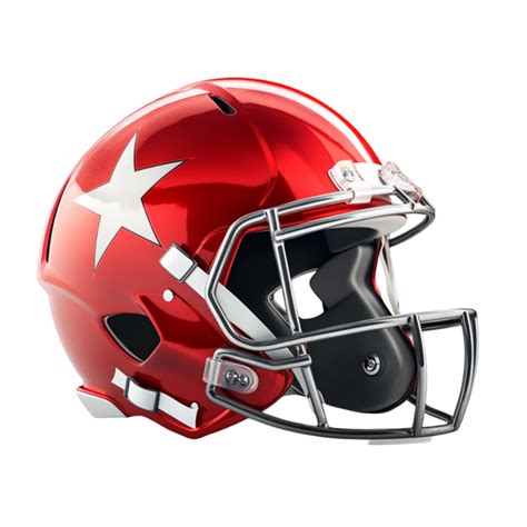 Red Football Helmet With White Star Design 55084894 Png