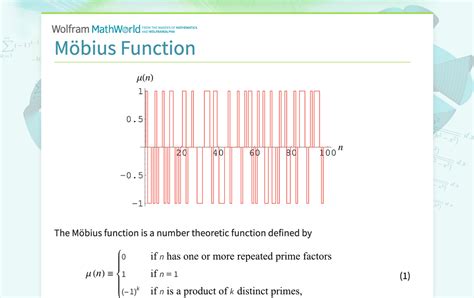 Möbius Function From Wolfram Mathworld