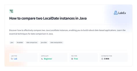 How To Compare Two Localdate Instances In Java Labex