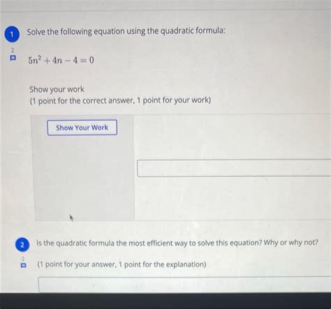 Solved Solve The Following Equation Using The Quadratic Chegg