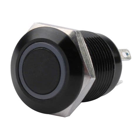 12mm Led Metal Button Switch Black Momentary 3 6v Waterproof Ip66