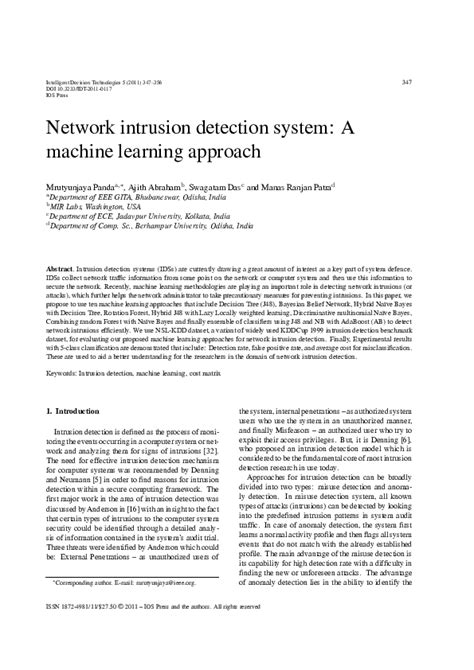 (PDF) Network intrusion detection system: A machine learning approach