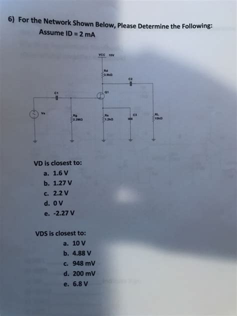 solved 6 for the network shown below please determine the