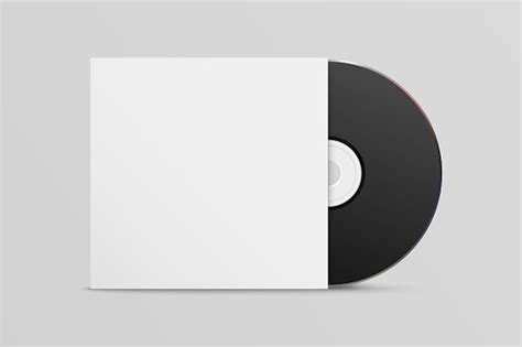 벡터 3d 현실적인 블랙 Cd 종이 커버가 있는 Dvd 봉투 케이스 격리 Cd 상자 모형에 대 한 포장 디자인 템플릿입니다