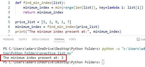 Get the Index of the Minimum Element in a Python List