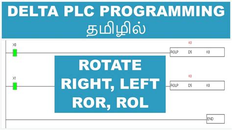 16 delta plc programming in tamil rotate left and right ror rol