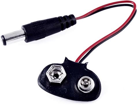 5pack 9v Battery Clip With 21mm X 55mm Male Dc Plug For
