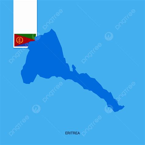 Eritrea Country Map With Flag Over Blue Background Eri Flag Eritrean