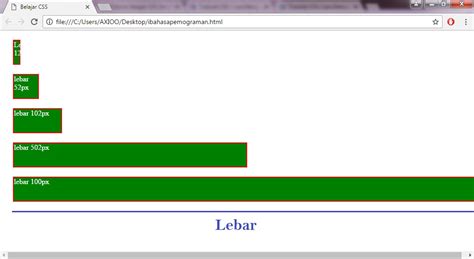 Mengatur Lebar Dan Tinggi CSS Box Model Petunjuk Onlene