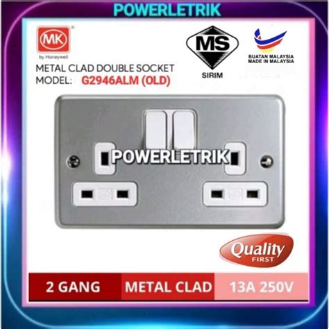 ♥offer♥ Mk G2946alm 2 Gang 13a Double Metal Clad Switch Socket Outlet Mk 2 X 13a Suis Soket