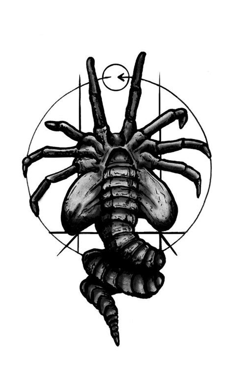 Facehugger Xenomorph Alien Geometric Art Horror Prints Etsy Horror
