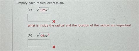 Solved Simplify Each Radical Expressiona 125x32what Is
