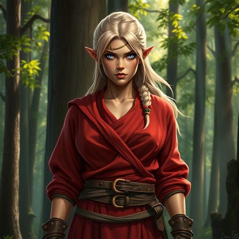 Empowered Wood Elf Monk In A Magical Forest