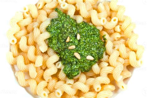 italian pasta cavatappi with pesto 12041881 Stock Photo at Vecteezy